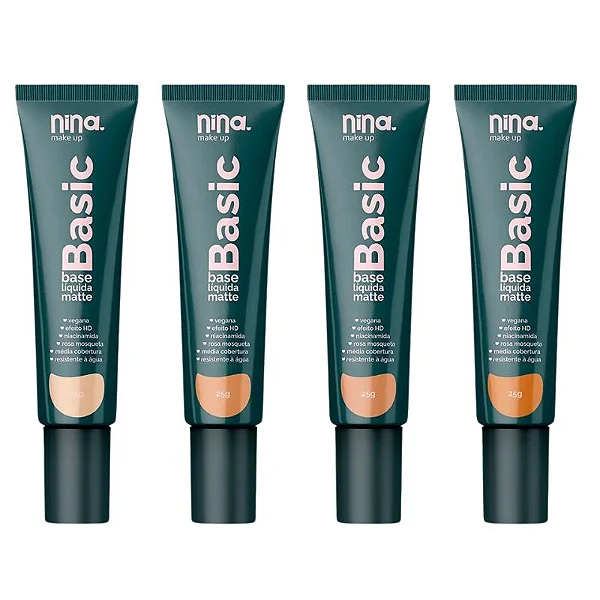 Base Liquida Matte Basic - NINA MAKEUP - Favorita - Loja de Maquiagem