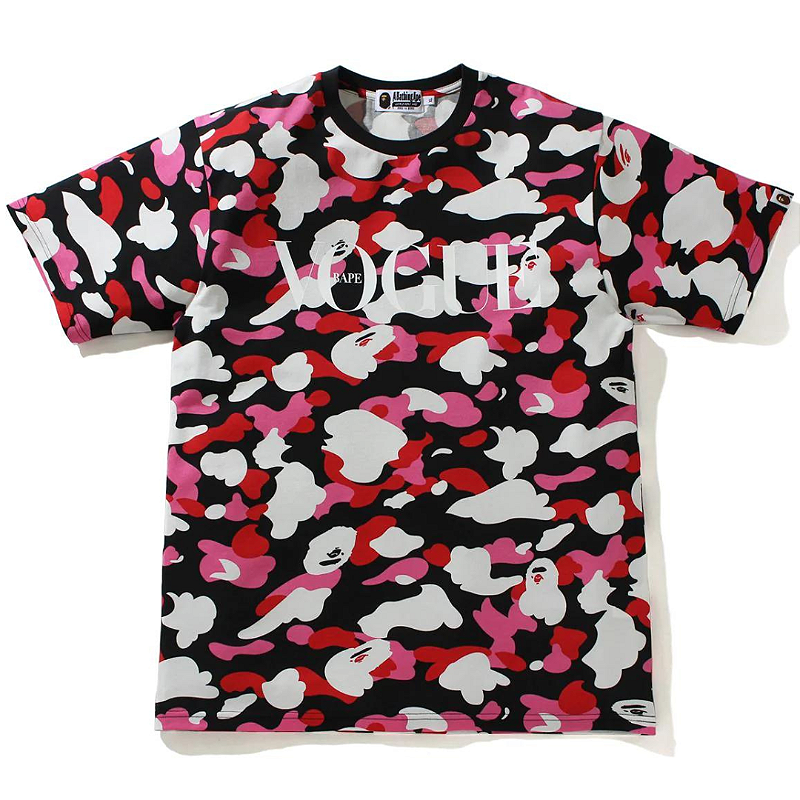 BAPE x VOGUE - Camiseta ABC Camo "Rosa/Vermelho/Preto" -NOVO ...
