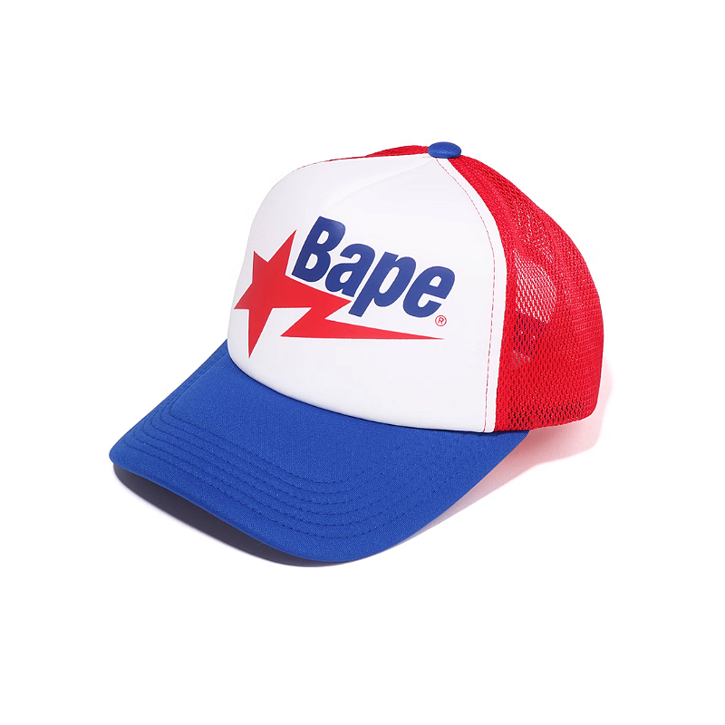 BAPE - Boné Bape Sta Mesh "Vermelho/Azul" -NOVO- - Pineapple Co. | 100% ...