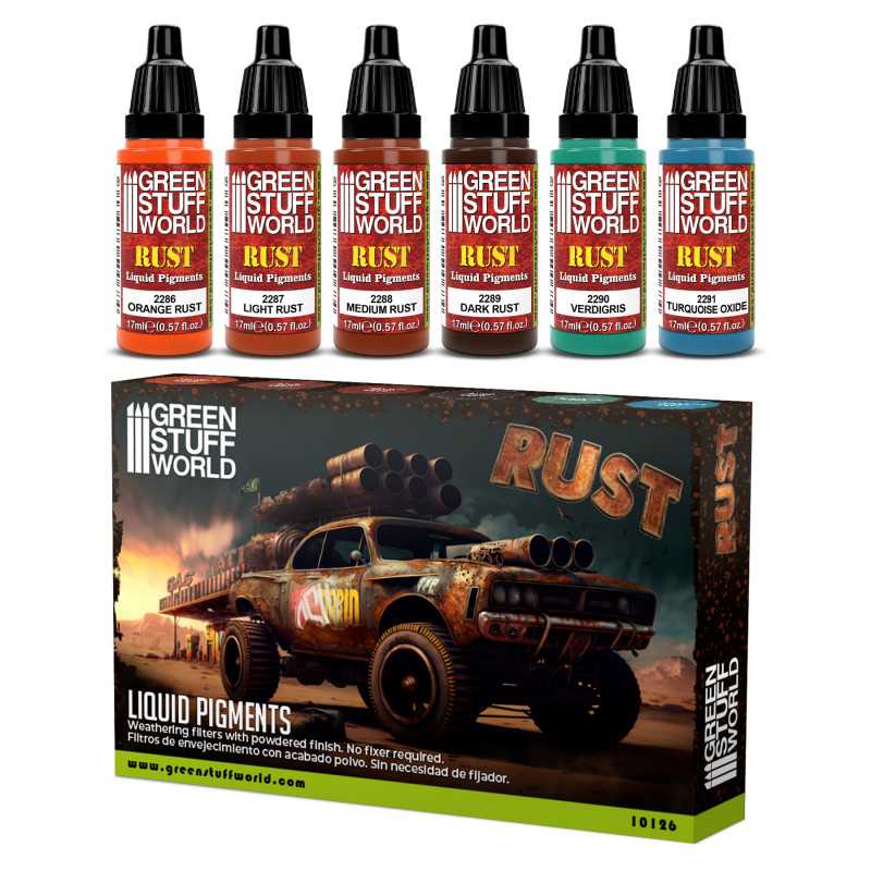 Conjunto de Pigmento Líquido RUST - Green Stuff World (Box x6 17ml) - Sua loja de pintura!