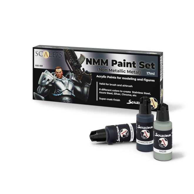 Conjunto Tintas Acrílicas Scalecolor - NMM STEEL - Scale75 (Box x8 17m ...