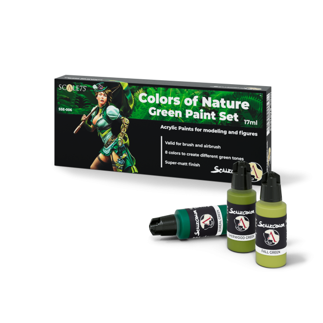 Conjunto Tintas Acrílicas Scalecolor - COLORS OF NATURE (GREEN) - Sua ...