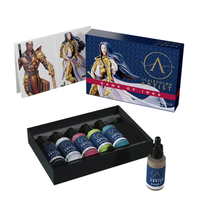 Conjunto Tintas Acrílicas Artist - GAME OF INKS - Scale75 (Box x6 20ml - Sua loja de pintura!