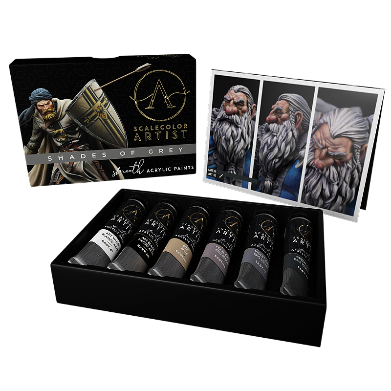 Conjunto Tintas Acrílicas Artist - SHADES OF GREY - Scale75 (x6 20ml) - Sua loja de pintura!