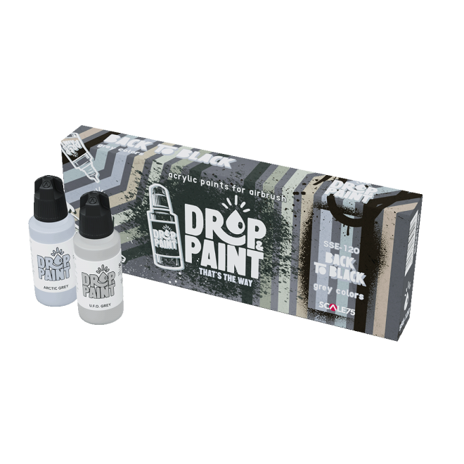 Conjunto Tintas Acrílicas Drop & Paint - BACK to BLACK - Scale75 - Sua ...