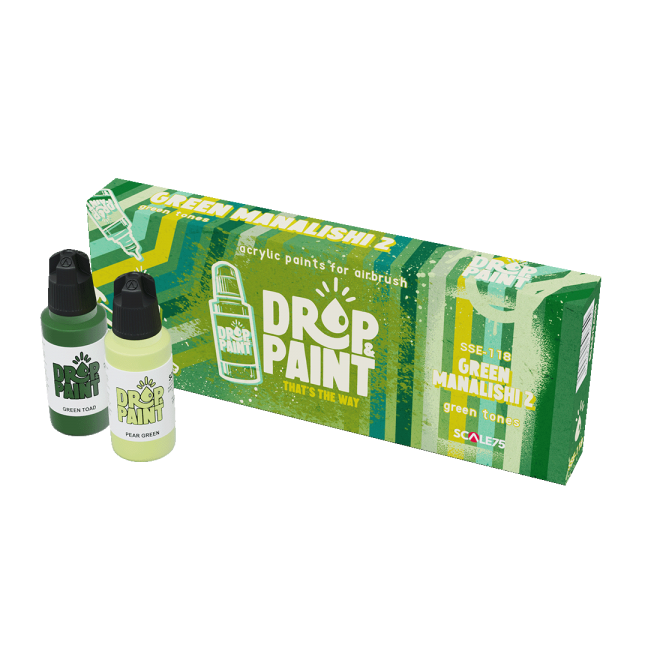 Conjunto Tintas Acrílicas Drop & Paint - GREEN MANALISHI 2 - Scale75 ...