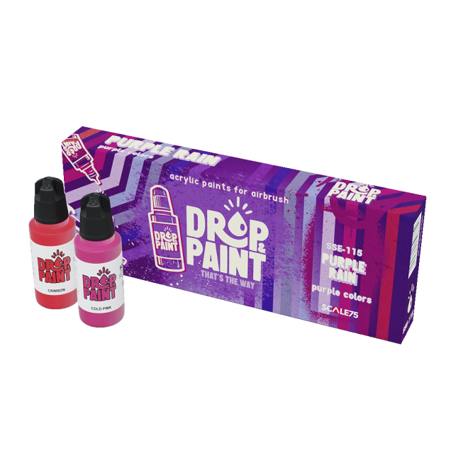 Conjunto Tintas Acrílicas Drop & Paint - PURPLE RAIN - Scale75 (Box x8 - Sua loja de pintura!
