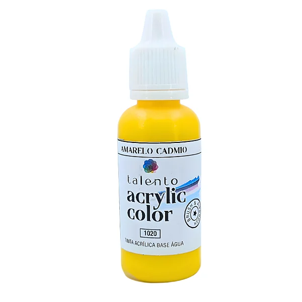 Tinta Acrílica Acrylic Color - AMARELO CADMIO - Talento (20ml) - Sua ...