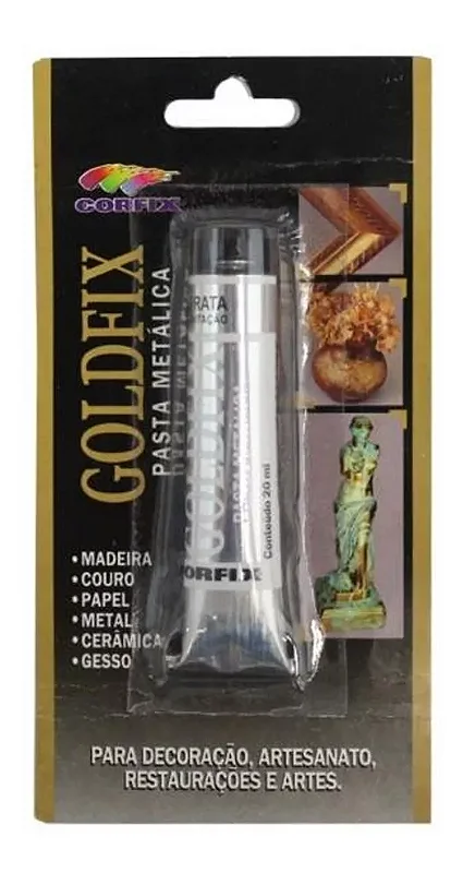 Pasta Metálica Gold Fix - PRATA - Corfix (20ml) - Sua loja de pintura!
