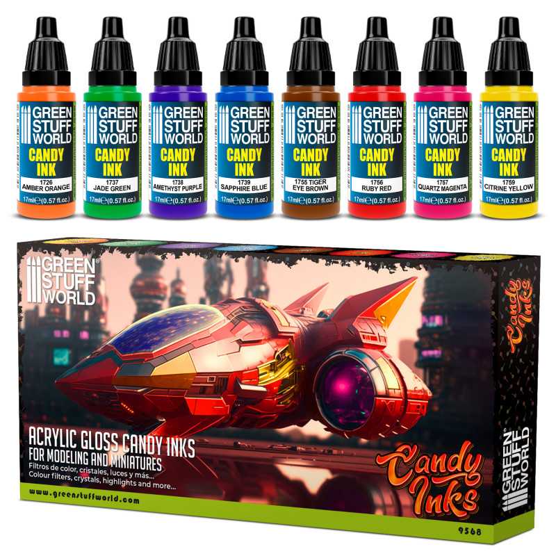 Conjunto Tintas Acrílicas CANDY INKS - Green Stuff World (Box x8 17ml ...