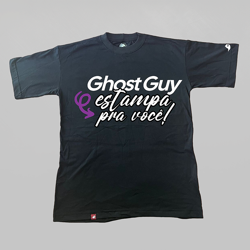 Camiseta Oversized Ghost Guy - COM SUA ESTAMPA - Preta - Ghost Guy