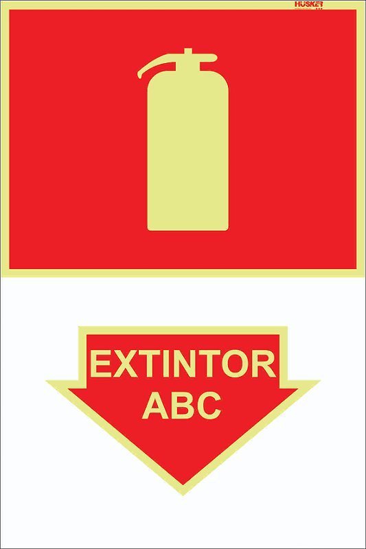 Placa Extintor ABC 20x14 cm - Loja Sempre Fácil