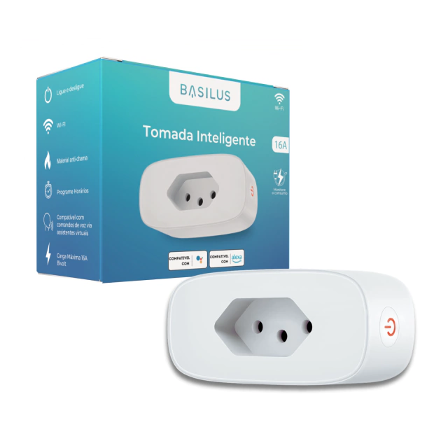 Tomada Inteligente 16A Wifi Smart Automação Consumo - Basilus ...