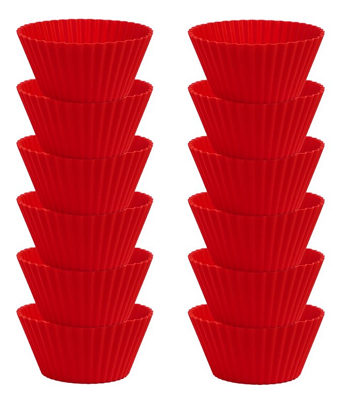 Forma de silicone para cupcake forminhas kit 12 unidades - Dalua Shop ...