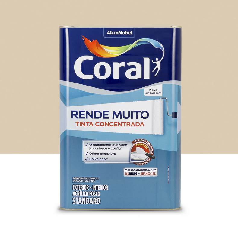 Tinta Rende Muito Acr Fo Cromio 16L Coral – qualidade garantida ...