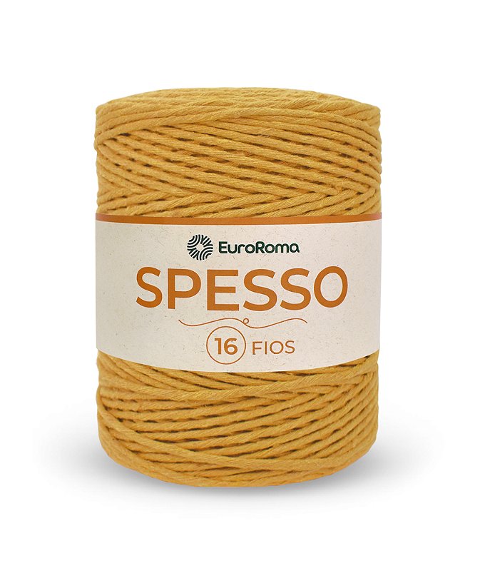 Barbante Spesso 16 Fios - EuroRoma - 1kg - Cor Mostarda - Bambu Rosa