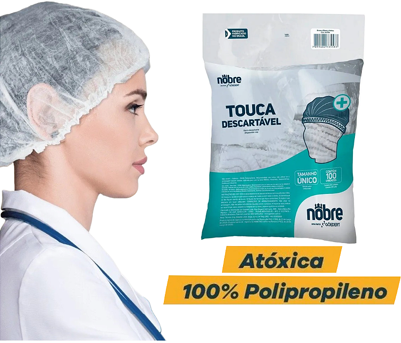 TOUCA DESCÁRTAVEL PACOTE C/100 - ATACADÃO DA LIMPEZA