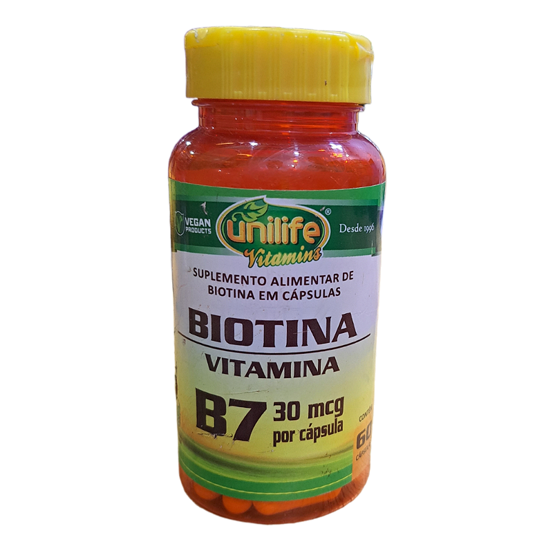 Vitamina B7 Biotina 60 Cápsulas - Unilife - ABRAÃO ERVAS