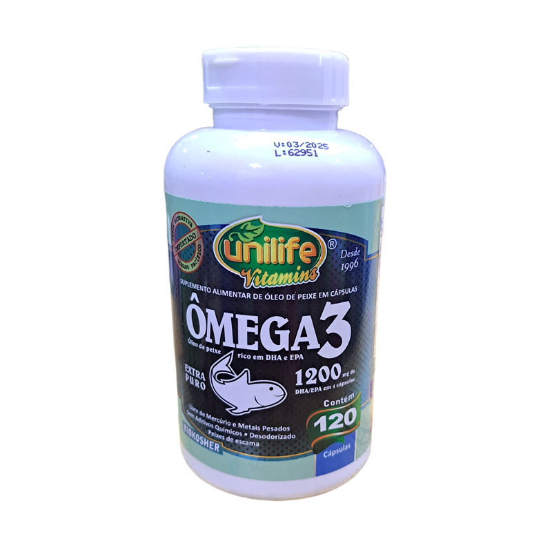 Ômega 3 1200mg UNILIFE 120 Cápsulas - ABRAÃO ERVAS