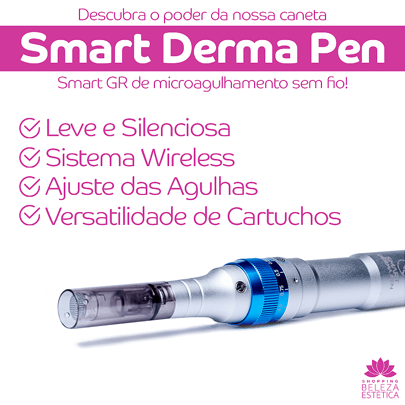 Caneta Smart Derma Pen Microagulhamento Sem Fio Smart GR - Shopping ...