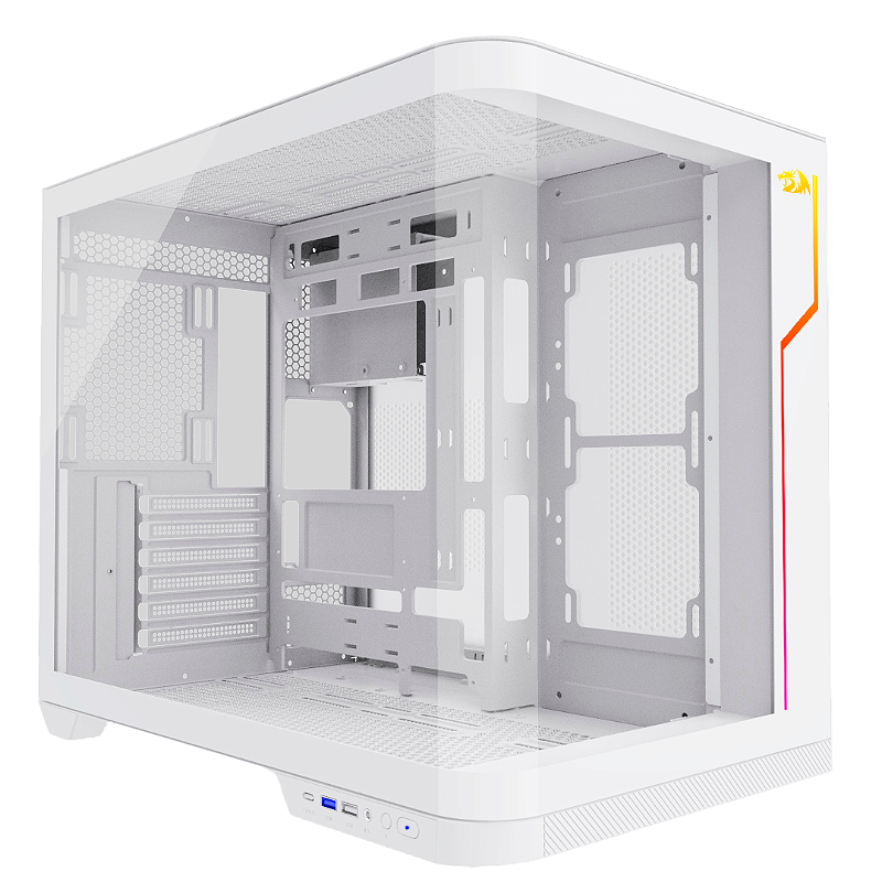 Gabinete Gamer Redragon Wideload Extreme Branco - Vidro Curvado - LevTech Store