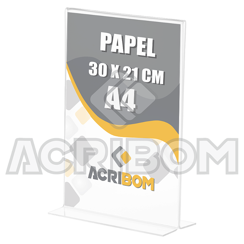 Display Tipo T A4 Vertical de Mesa em Acrílico Acribom - Acribom ...