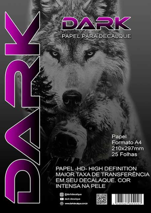Papel DARK HD Folha p/ Decalque – A4 50 folhas - Draco Tattoo Shop