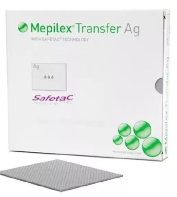 Mepilex Transfer AG 10X12.5CM - Validade 28/07/2025 - Pós Cirúrgica