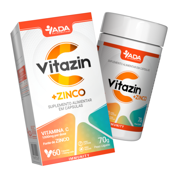 Vitazin C - Vitamina C + Zinco - 60 Cápsulas 1165mg - Ada Nutracêuticos