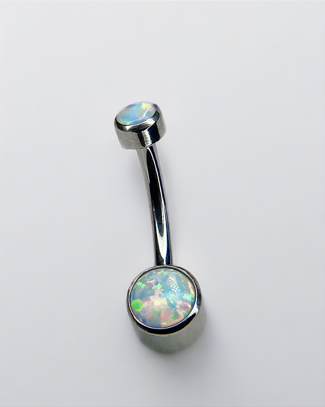 Piercing Umbigo Opala Branca Titânio - Alternative Piercing - Joalheria ...