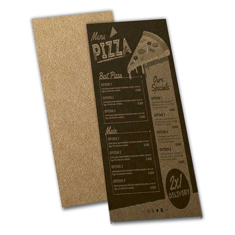 CARDÁPIOS CARDÁPIOS PERSONALIZADOS SIMPLES KRAFT 250G 105X300MM - 1X0 - 200unid - CSR24200C ...
