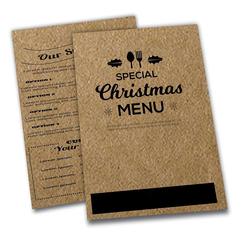 CARDÁPIOS CARDÁPIOS PERSONALIZADOS SIMPLES KRAFT 250G 300X420MM - 1X1 - 10unid - CSR34410C ...