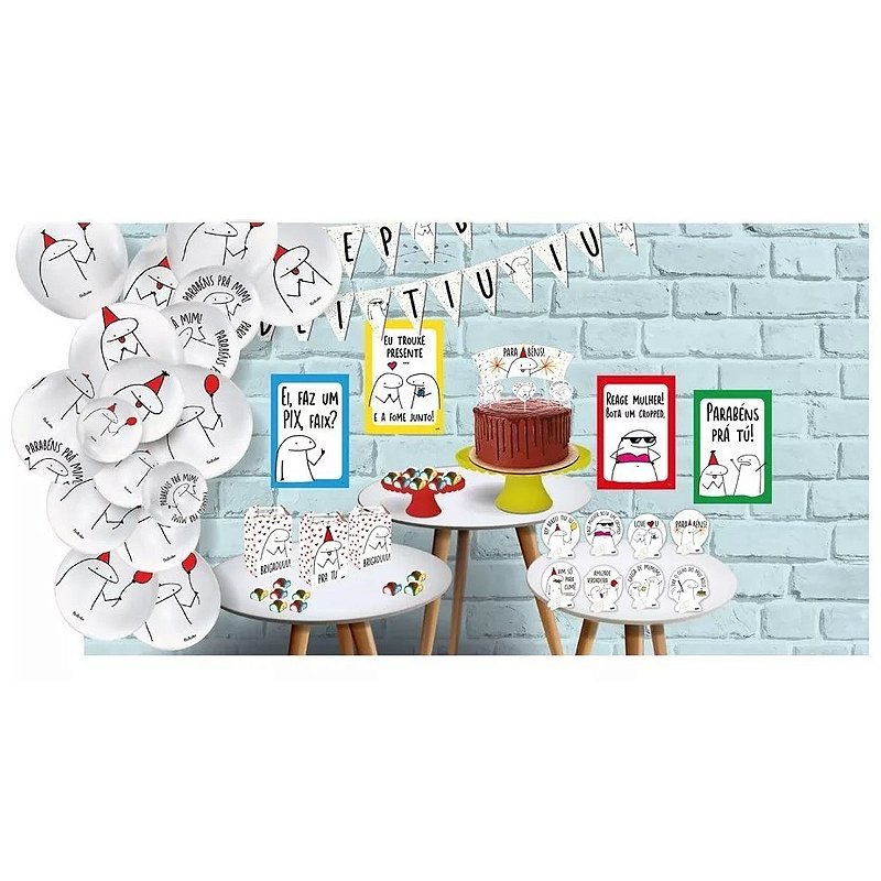 Festa Decoração Temática Aniversário Comemoração Flork Meme Bolo ...