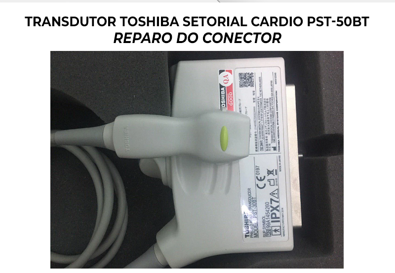 Reparo do Conector Transdutor Toshiba Setorial Cardio Pst 50bt - TUDO ULTRASSOM BRASIL