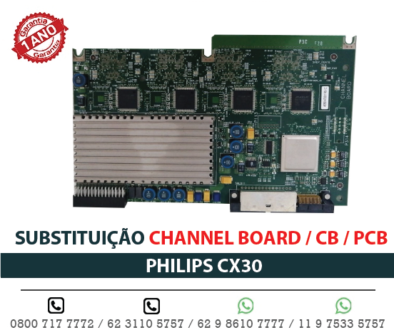 SUBSTITUICAO CHANNEL BOARD PCB CB PHILIPS CX30 - TUDO ULTRASSOM BRASIL
