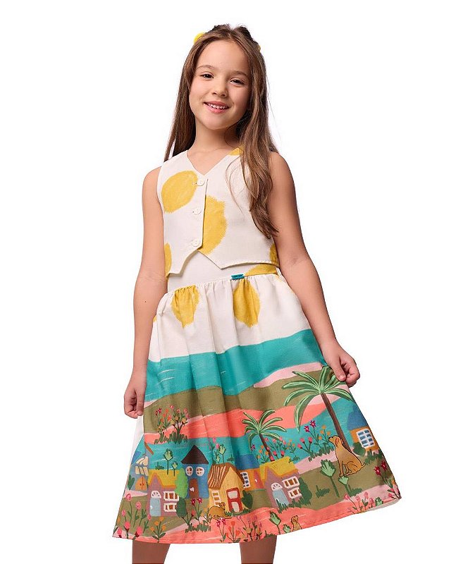 Vestido Vila Dos Caramelos Kids - CamuCamu - Moda Infantil