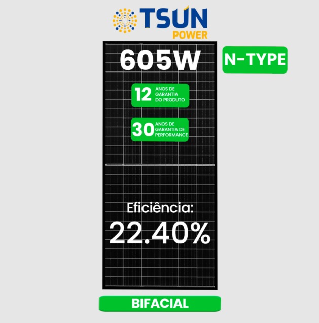 MODULO 605W N-TYPE BIFACIAL - Iluminai Distribuidora