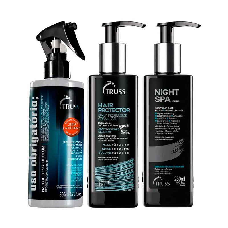 Truss Kit Uso Obrigatório + Night Spa + Hair Protector - Lab.738 ...