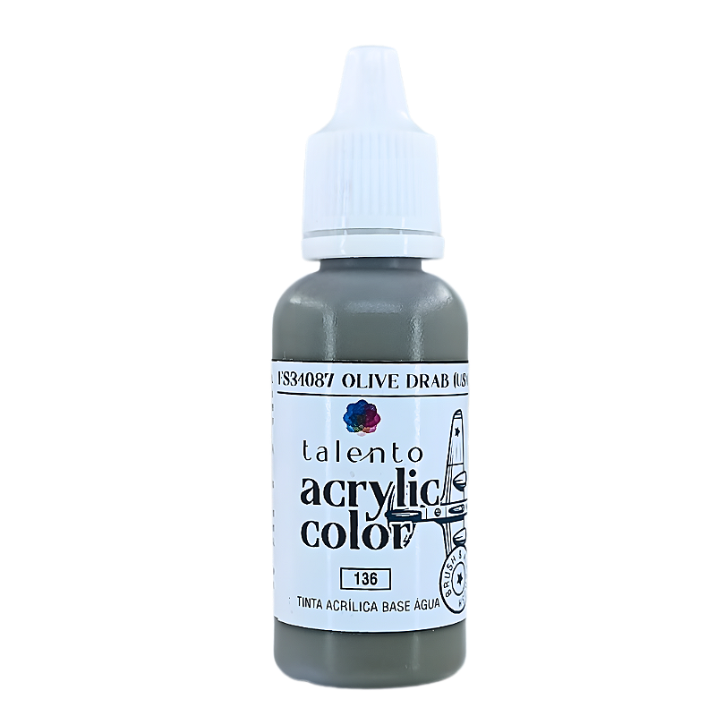 ACRYLIC COLOR 136 FS34087 - OLIVE DRAB (USAF) 20ML UND - TalentoArtes