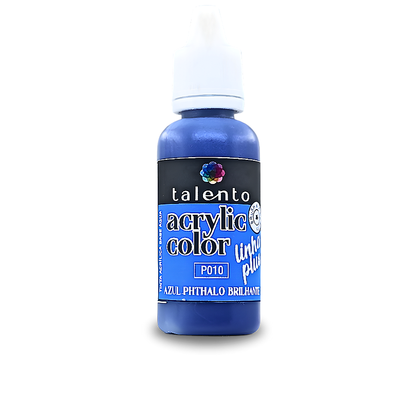 ACRYLIC COLOR P010 -AZUL PHTHALO BRILHANTE- LINHA PLUS-20ML UND ...