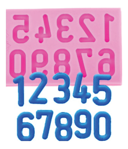 Molde De Silicone: Números - 5,0 x 7,5 cm | Palácio dos Moldes - Palácio Dos Moldes - Moldes De ...