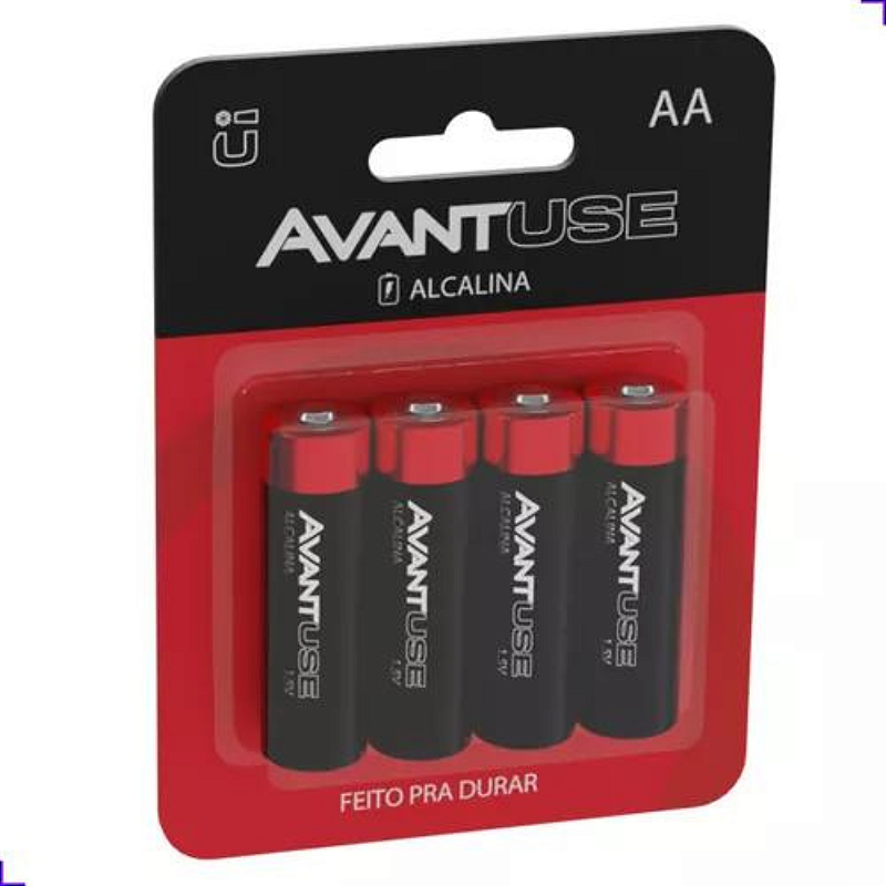 Kit Pilhas Alcalinas AA Pequena Com 04 Unidades 1.5v - Avant - atacadãodaspilhas