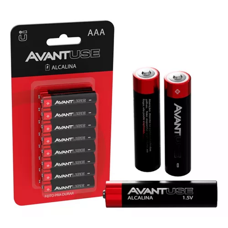 Kit Pilhas Alcalinas AAA Pequena Com 16 Unidades 1.5v Avant - atacadãodaspilhas