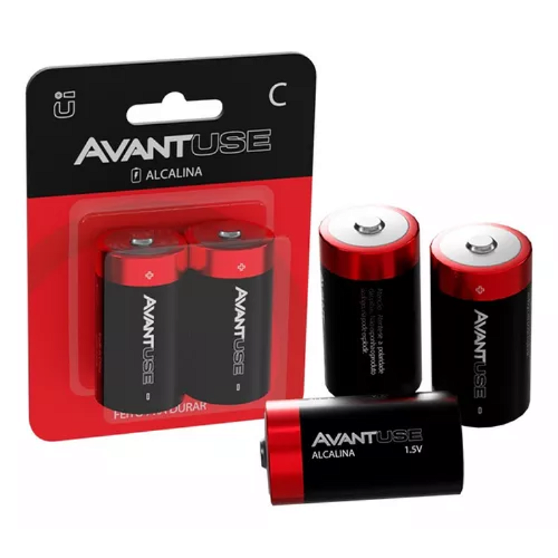 Kit Pilhas Alcalinas C Média Com 02 Unidades 1.5v - Avant - atacadãodaspilhas