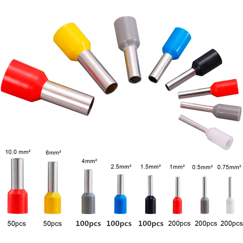 1000 un - Kit Terminal Elétrico Tubular Ilhós 0,5mm A 10mm - DMTI Shop