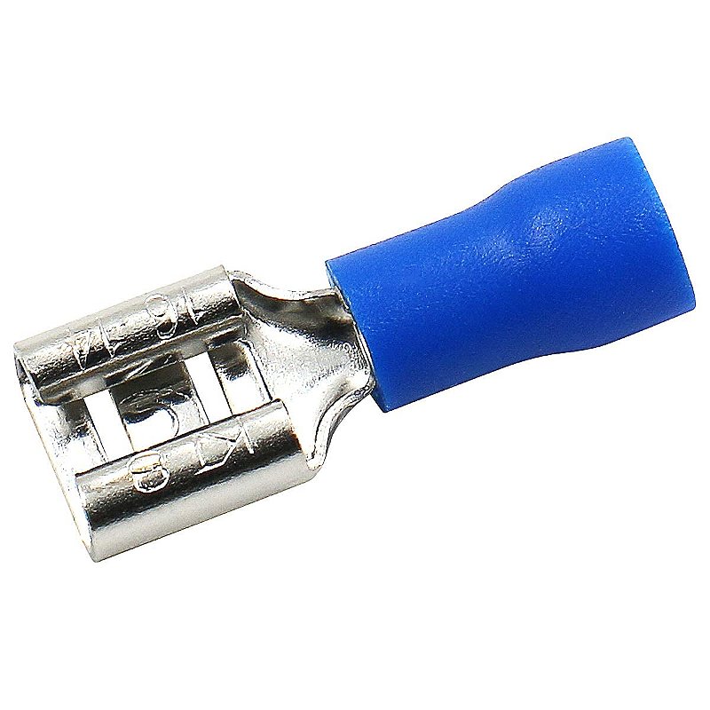 Terminal Fêmea Faston Pré Isolado 1,5mm A 2,5mm - Azul - (Mult. 100un ...