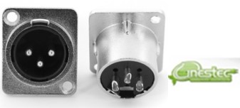 JACK CANON MACHO MET. PAINEL - BASE QUADRADA - METALICA - XH-2 - Cinestec