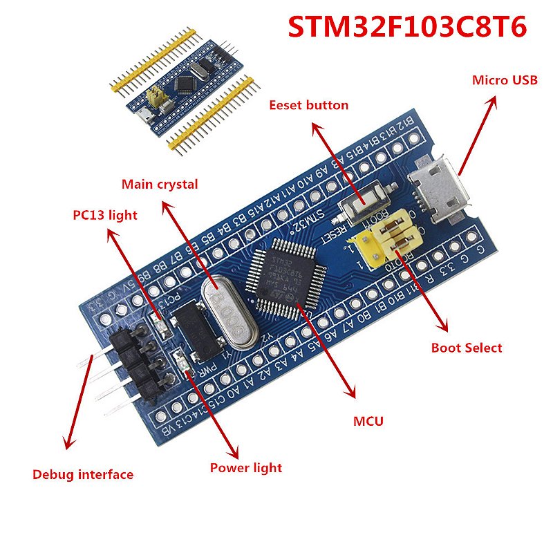 PLACA ARDUINO BLUEPILL MODULO STM32F103C8T6 ARM STM32 - Cinestec