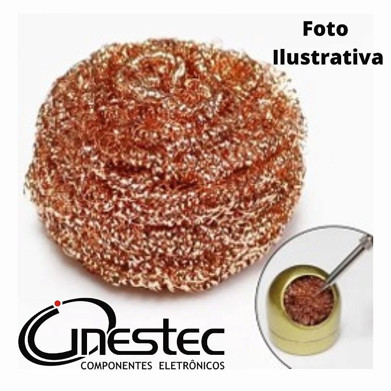 ESPONJA METALICA PARA LIMPEZA DE PONTA DE FERRO DE SOLDA - Cinestec