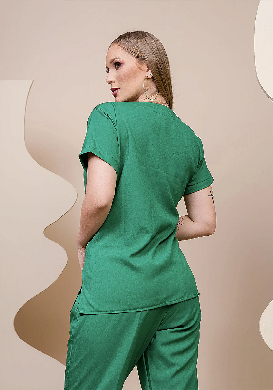 Conjunto Scrub Básico Verde Bandeira - Mayroca Scrubs e Jalecos